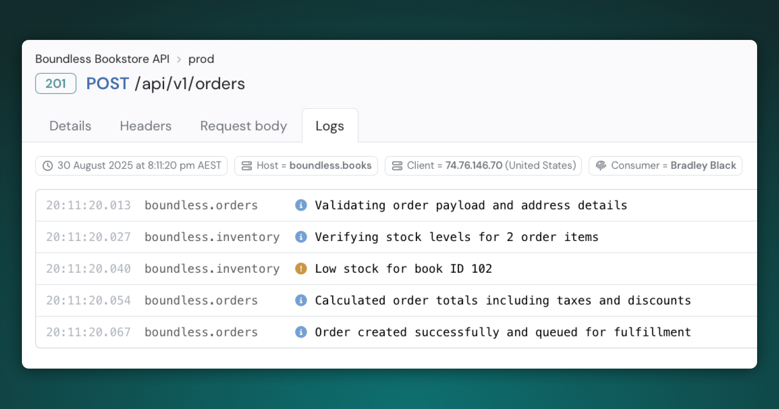 Troubleshoot APIs faster with correlated application logs - Apitally Blog